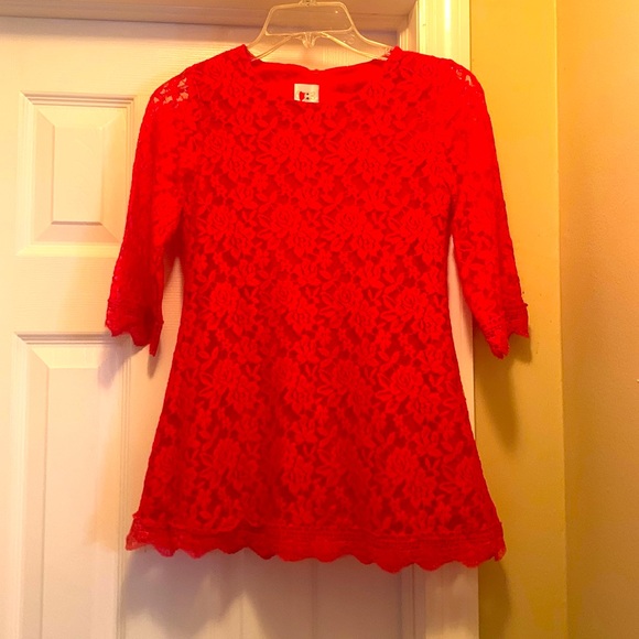 Unbranded | Dresses | Gently Used Girls Formal Red Lace Dress | Poshmark
